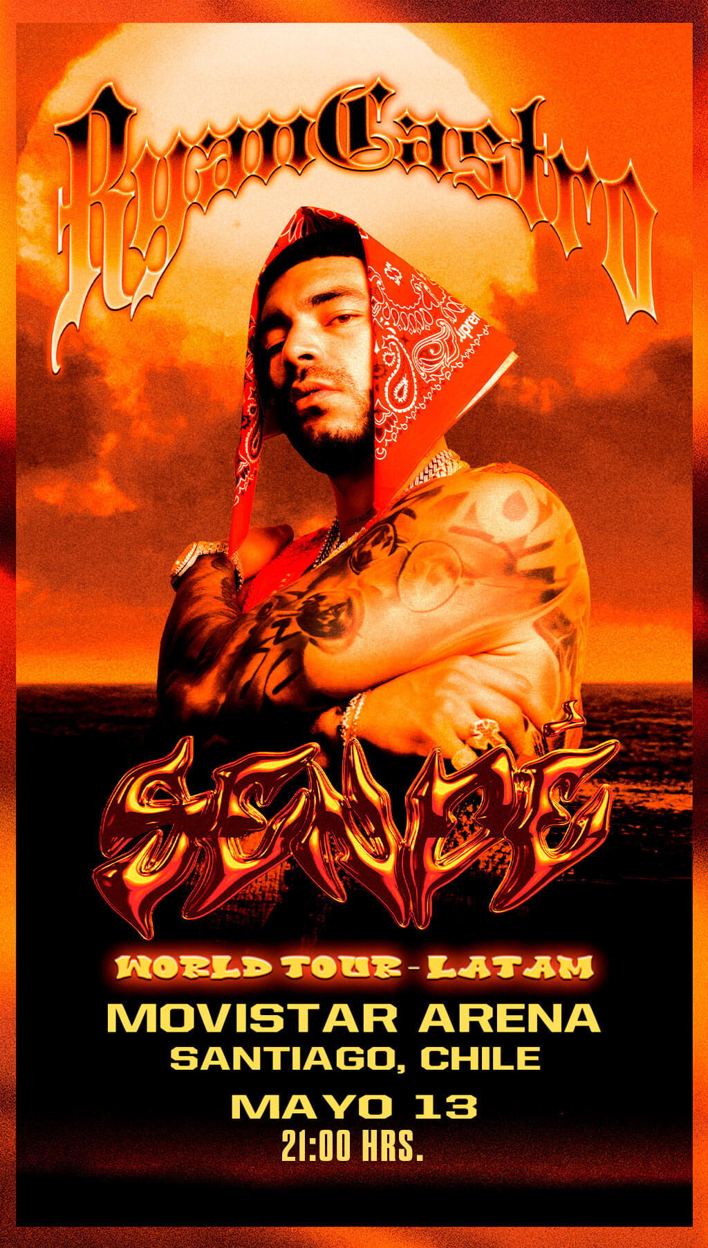 Ryan Castro en Chile · 13 de mayo 2026 en Movistar Arena · Punto Ticket